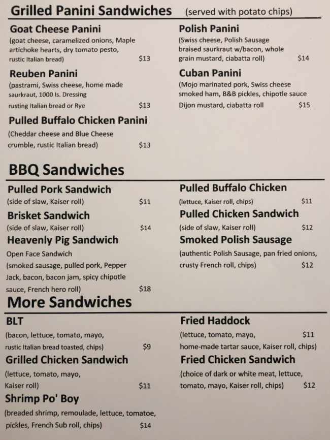 Redneck Party Menu